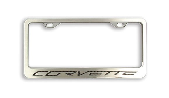TAG FRAME. REAR. BBLK VYL CORVETTE | Shop License Plates and Frames at ...