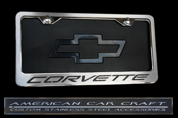 TAG FRAME. REAR. BLK VYL CORVETTE | Shop License Plates and Frames at ...