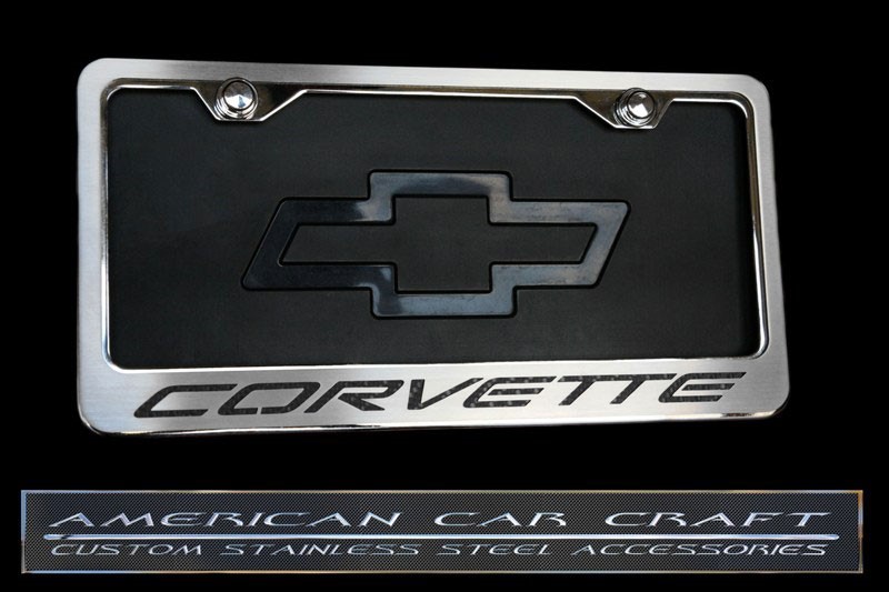TAG FRAME. REAR. BLK VYL CORVETTE | Shop License Plates and Frames at ...